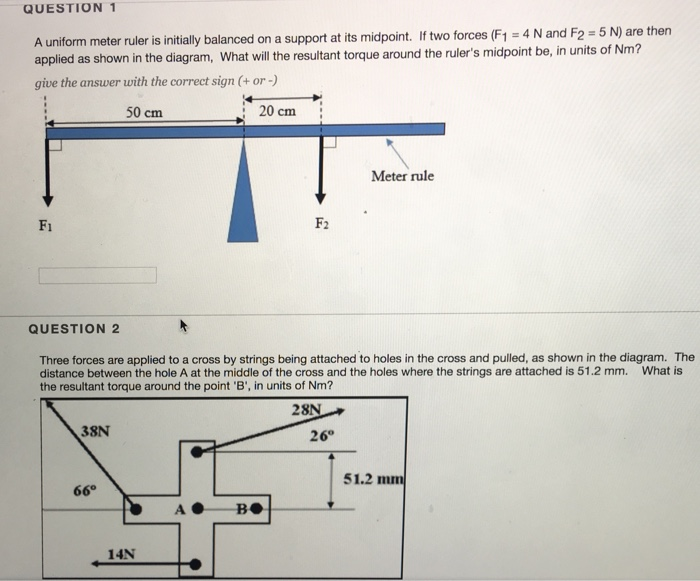 Solved QUESTION 1 A uniform meter ruler is initially | Chegg.com