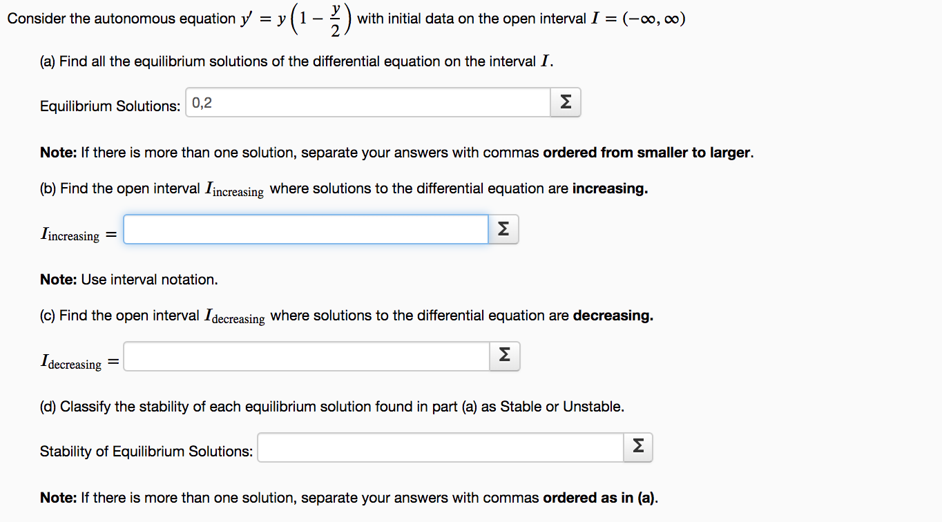 Solved Consider the autonomous equation y = with initial | Chegg.com