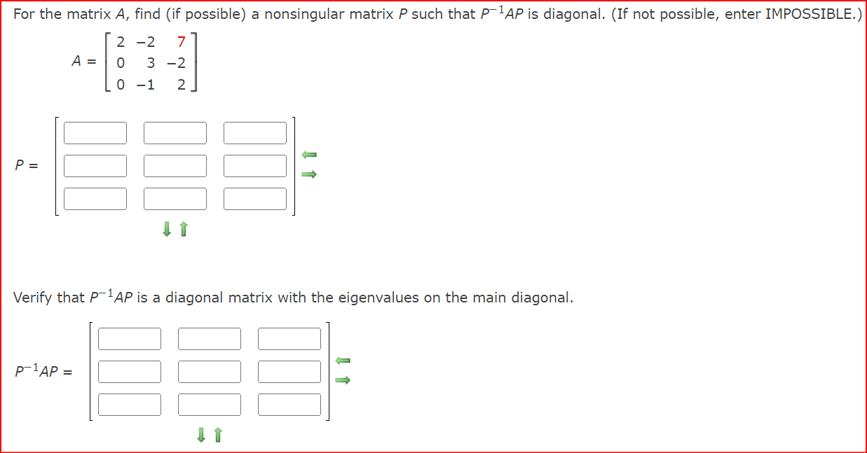 Solved For the matrix A, find (if possible) a nonsingular | Chegg.com