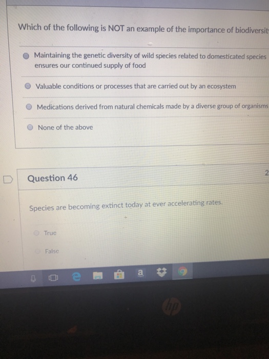 Solved Which of the following causes extinction is predicted | Chegg.com