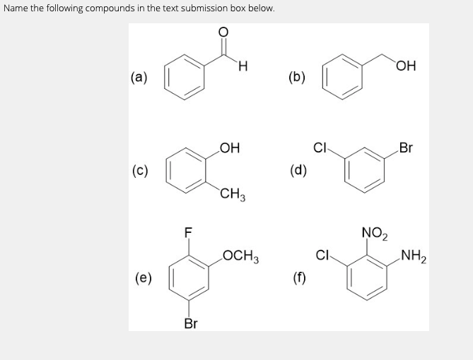 Solved Name the following compounds in the text submission | Chegg.com