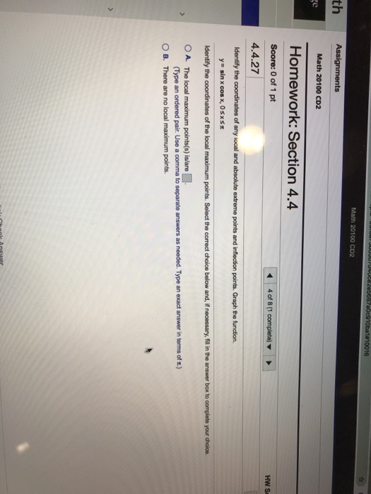 Solved Math 20100 CD2 th Math 20100 CD2 Homework: Section | Chegg.com