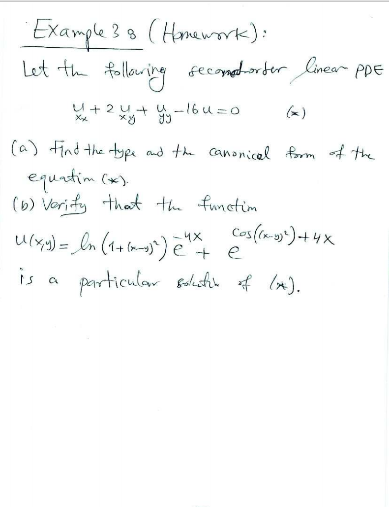 Solved let the following second-order linear PDE | Chegg.com