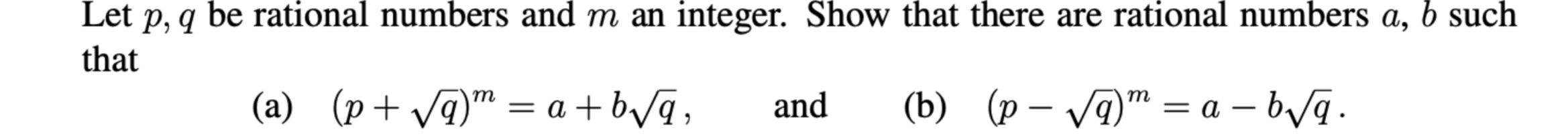 Solved Let p,q ﻿be rational numbers and m ﻿an integer. Show | Chegg.com