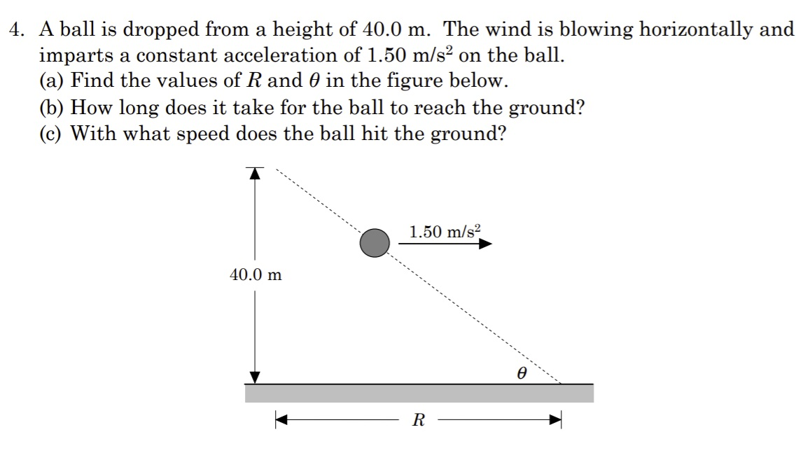 Solved 4. A ball is dropped from a height of 40.0 m. The | Chegg.com
