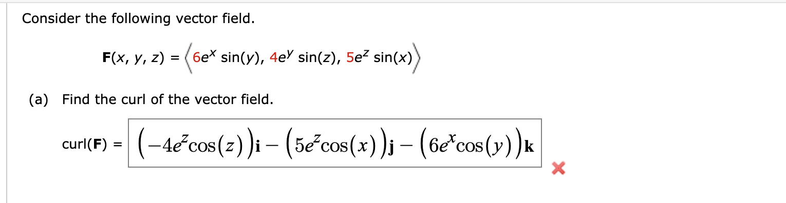Solved Consider the following vector field. | Chegg.com