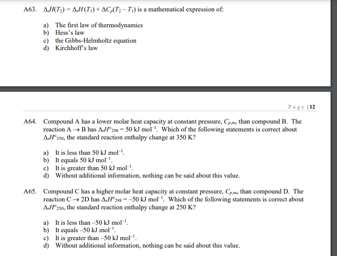Solved Questions A60 and A61 relate to the following | Chegg.com
