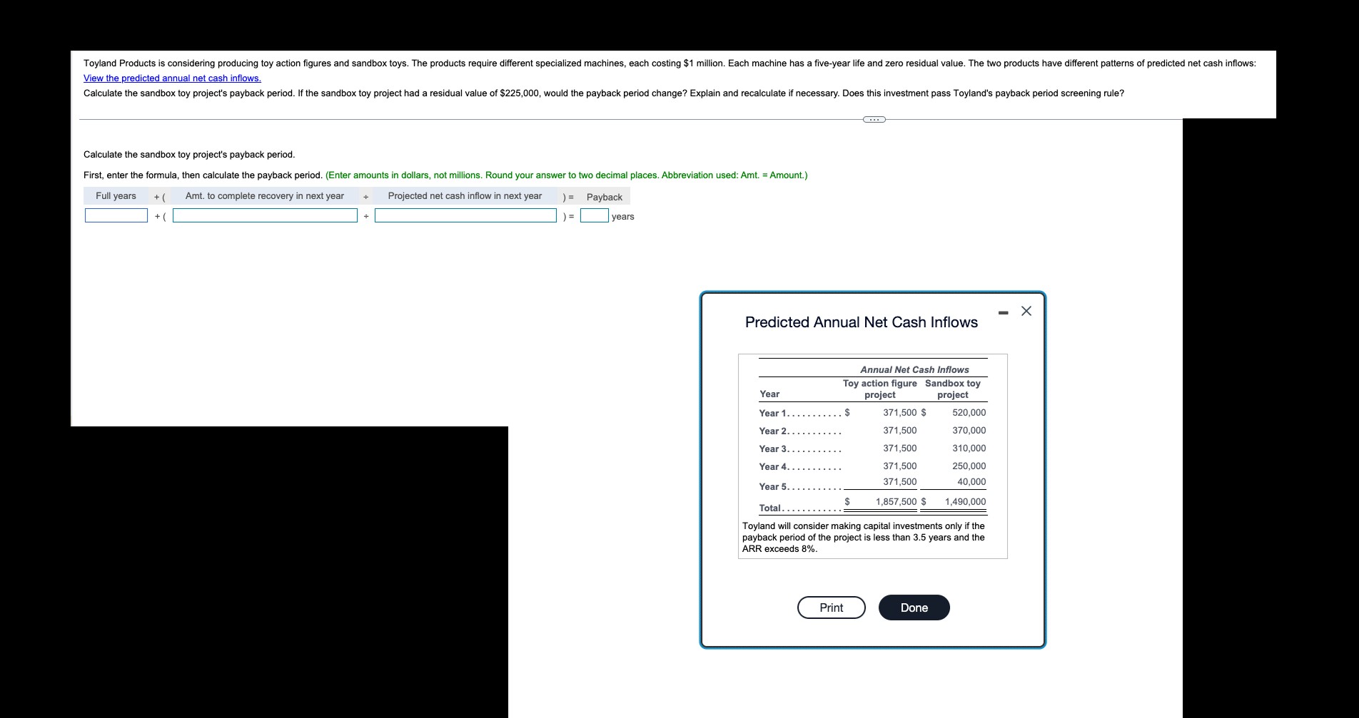 Solved View the predicted annual net cash inflows.Calculate | Chegg.com