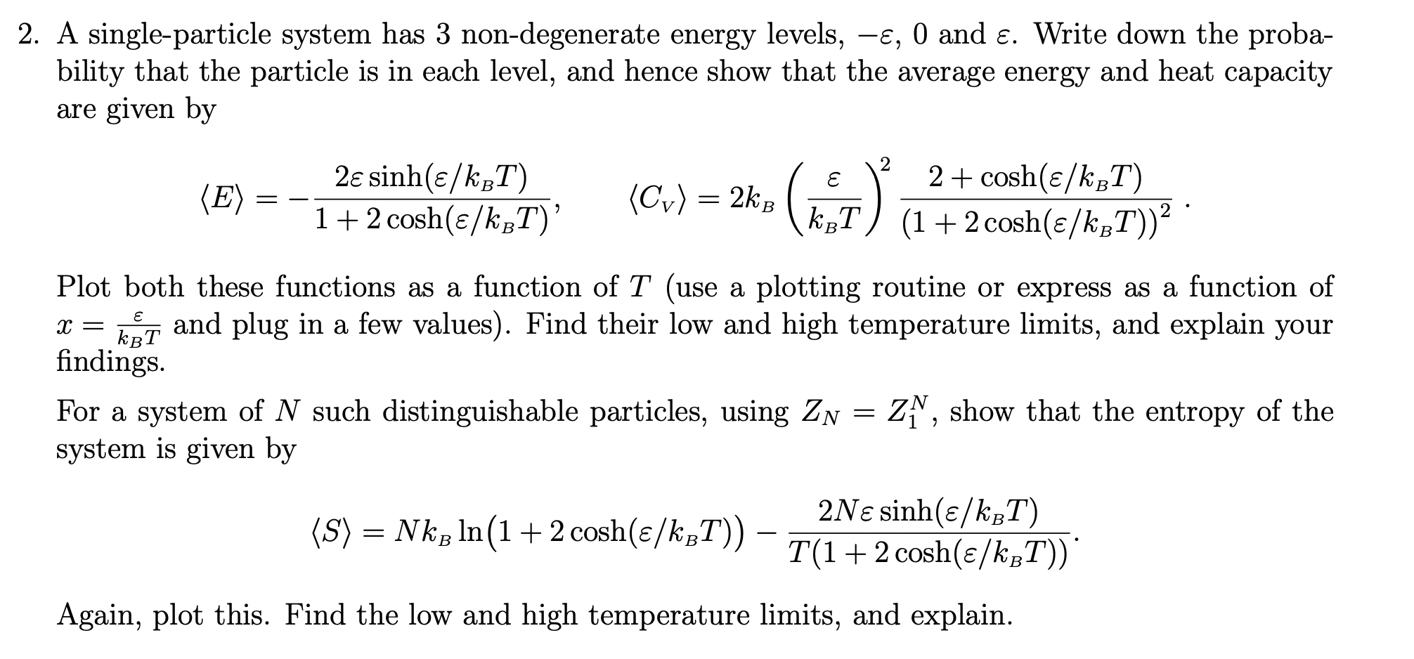 Solved 2. A single-particle system has 3 non-degenerate | Chegg.com