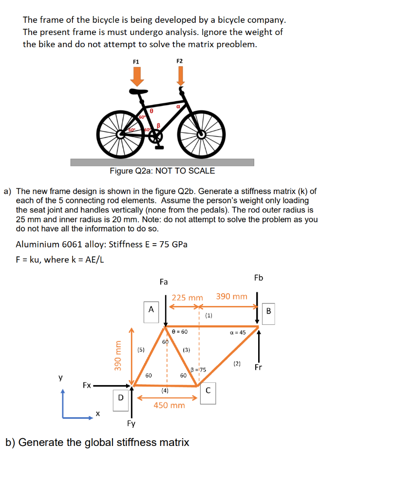 Solved The frame of the bicycle is being developed by a | Chegg.com