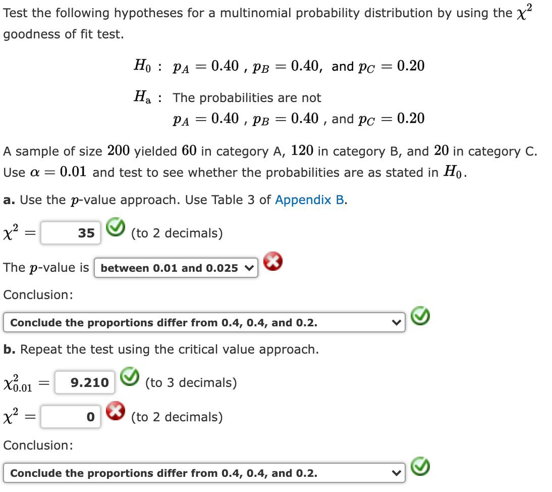 Solved , Test the following hypotheses for a multinomial | Chegg.com