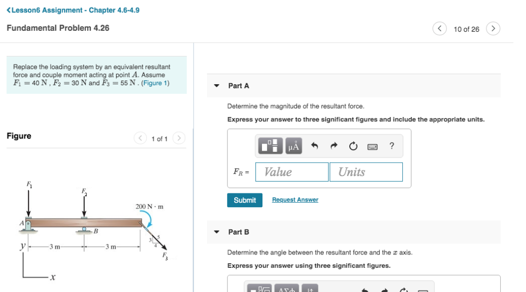 Solved Replace the loading system by an equivalent | Chegg.com