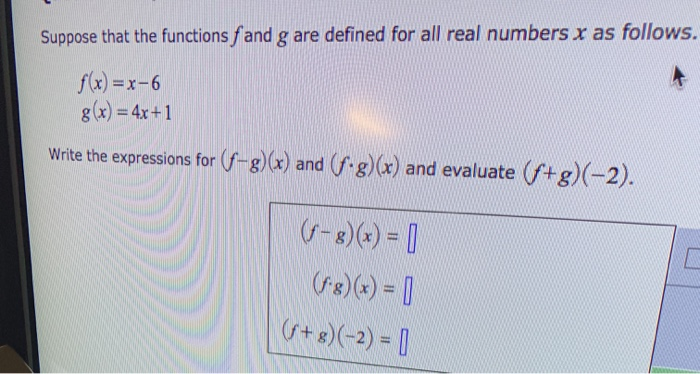 Solved Suppose that the functions fand g are defined for all | Chegg.com