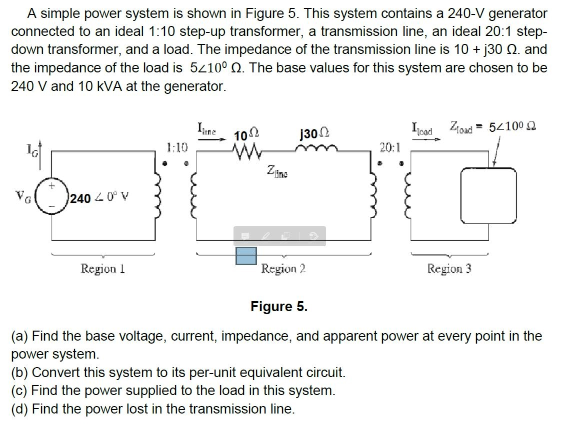 Solved A simple power system is shown in Figure 5. This | Chegg.com
