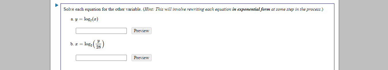 Solved Solve Each Equation For The Other Variable Hint