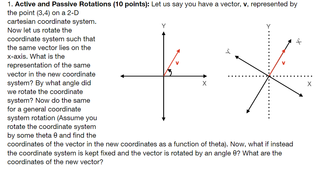 Solved 1. Active and Passive Rotations (10 points): Let us | Chegg.com