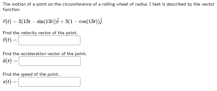Solved The motion of a point on the circumference of a | Chegg.com