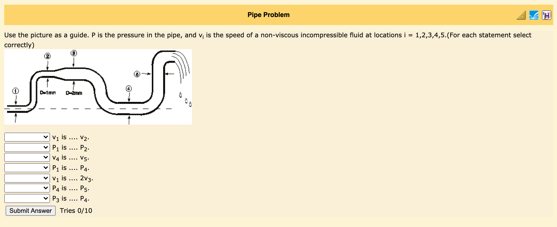 Solved Pipe Problem l'H Use the picture as a guide. P is the | Chegg.com