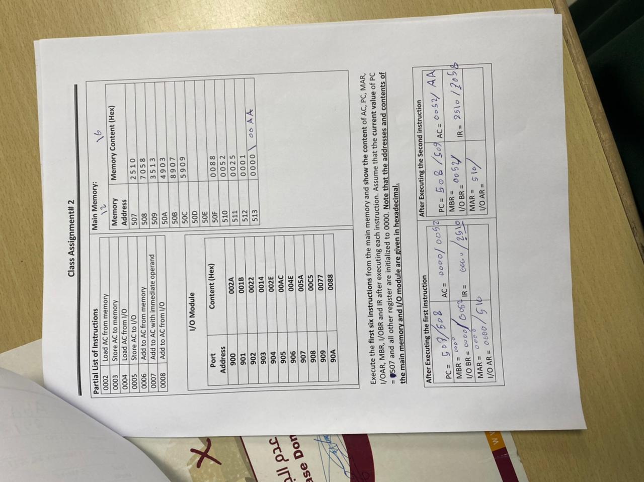 Solved Please write down the Value of MBR , MAR , PC, and AC | Chegg.com