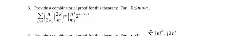 Solved 3. Provide a combinatorial proof for this theorem: | Chegg.com