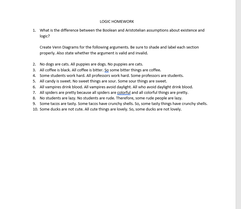 LOGIC HOMEWORK 1. What is the difference between the | Chegg.com