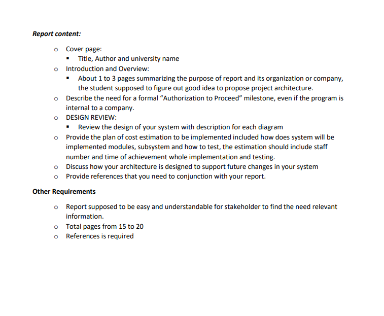 Software Architecture Project Project Overview: The | Chegg.com