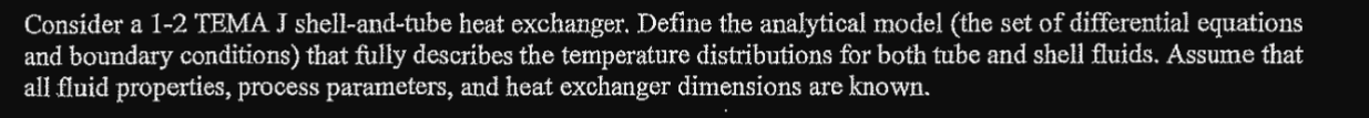 Consider a 1-2 TEMA J shell-and-tube heat exchanger. | Chegg.com
