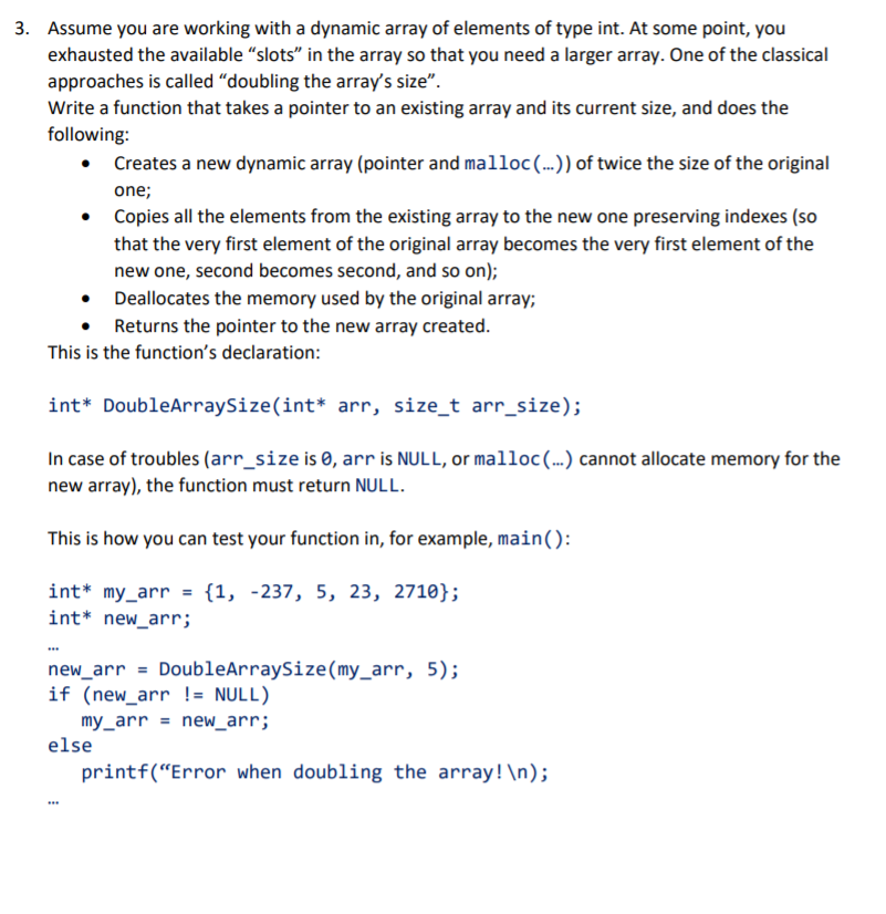 Solved 3. Assume you are working with a dynamic array of | Chegg.com
