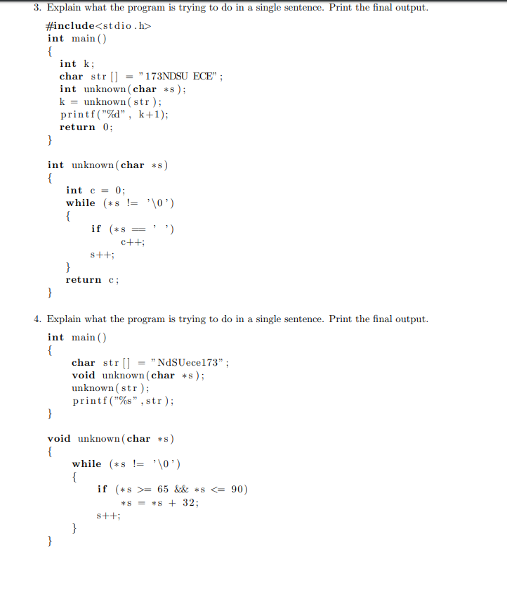 Solved 3 Explain What The Program Is Trying To Do In A