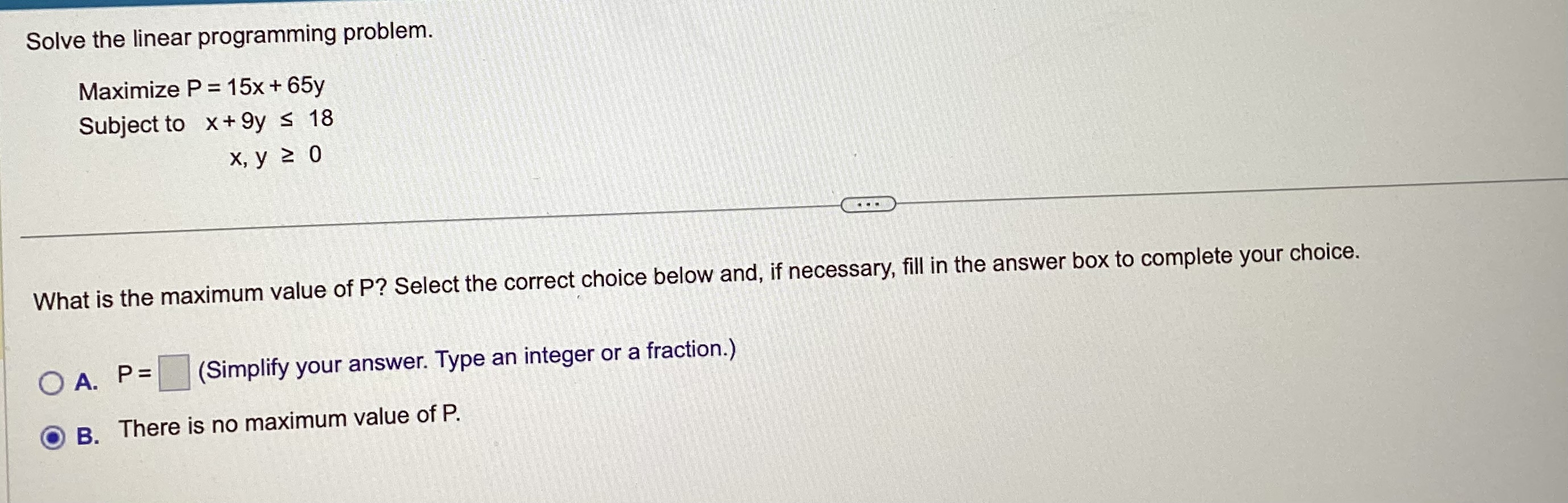 Solved Solve The Linear Programming Problem Maximize Chegg