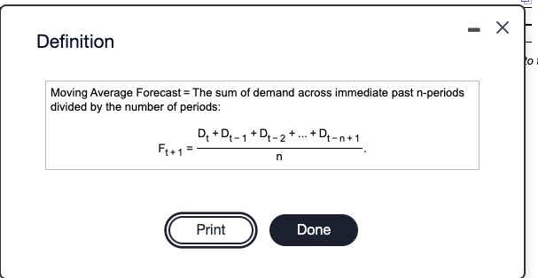 Solved Homework Chapter 8 Homework Forecasting Question