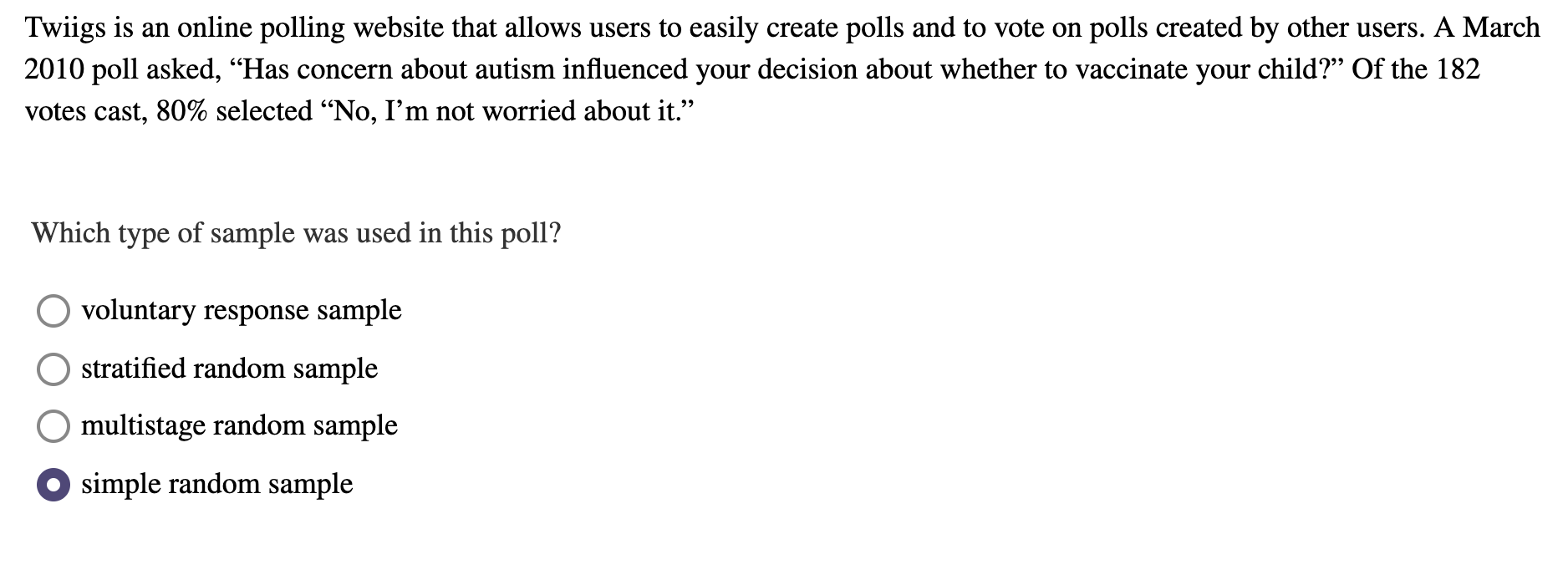 Solved Twiigs is an online polling website that allows users | Chegg.com