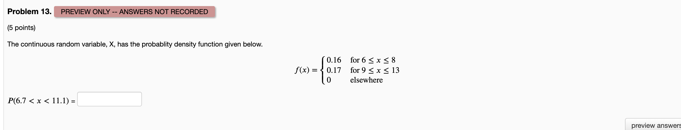 Solved The Continuous Random Variable X Has The Probablity 