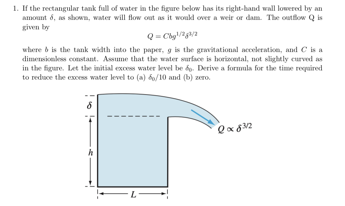 Solved If the rectangular tank full of water in the figure | Chegg.com