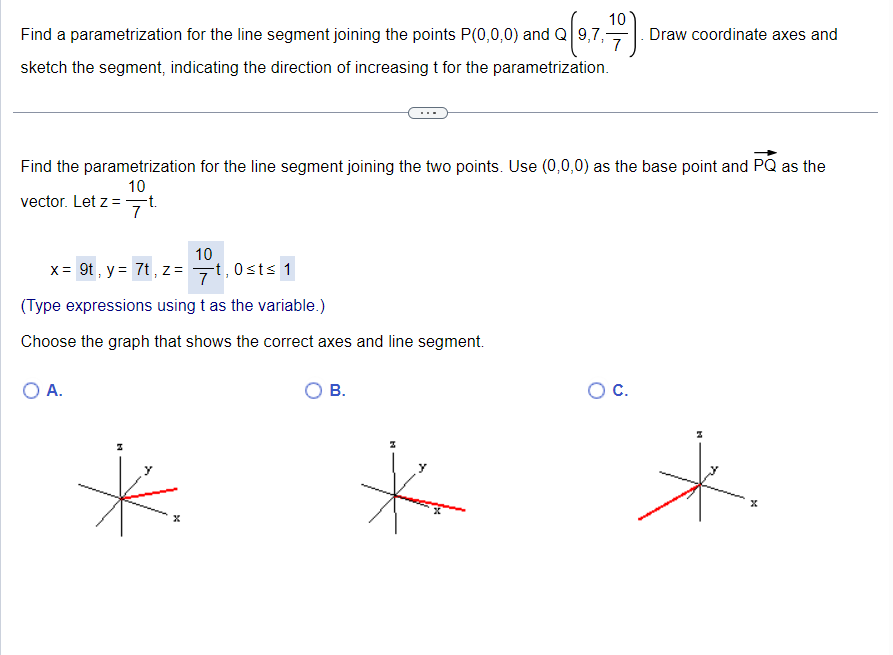 Solved Find a parametrization for the line segment joining | Chegg.com
