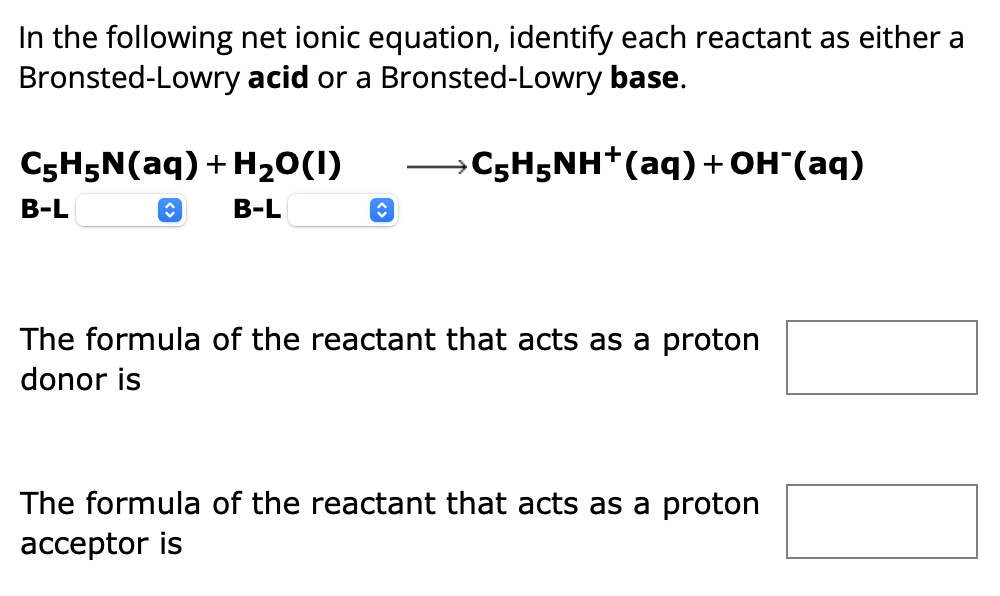 Solved In the following net ionic equation, identify each | Chegg.com