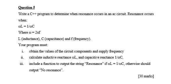 Solved Question 5 Write a C++ program to determine when | Chegg.com