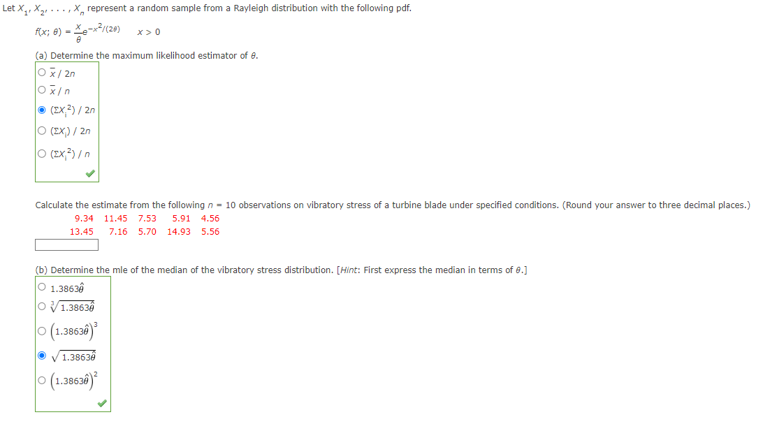 please help with part a)Calculate the estimate from | Chegg.com