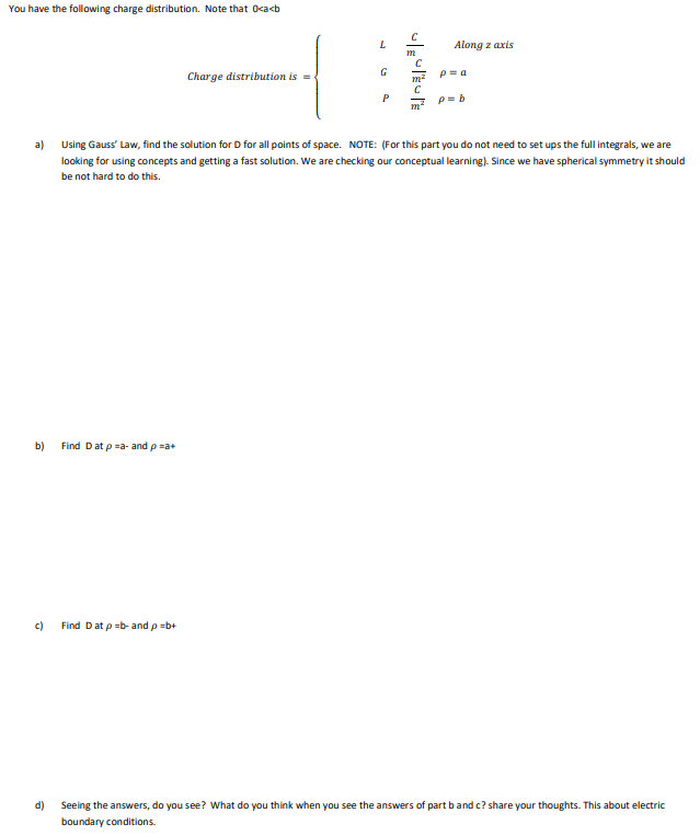 Solved You have the following charge distribution. Note that | Chegg.com