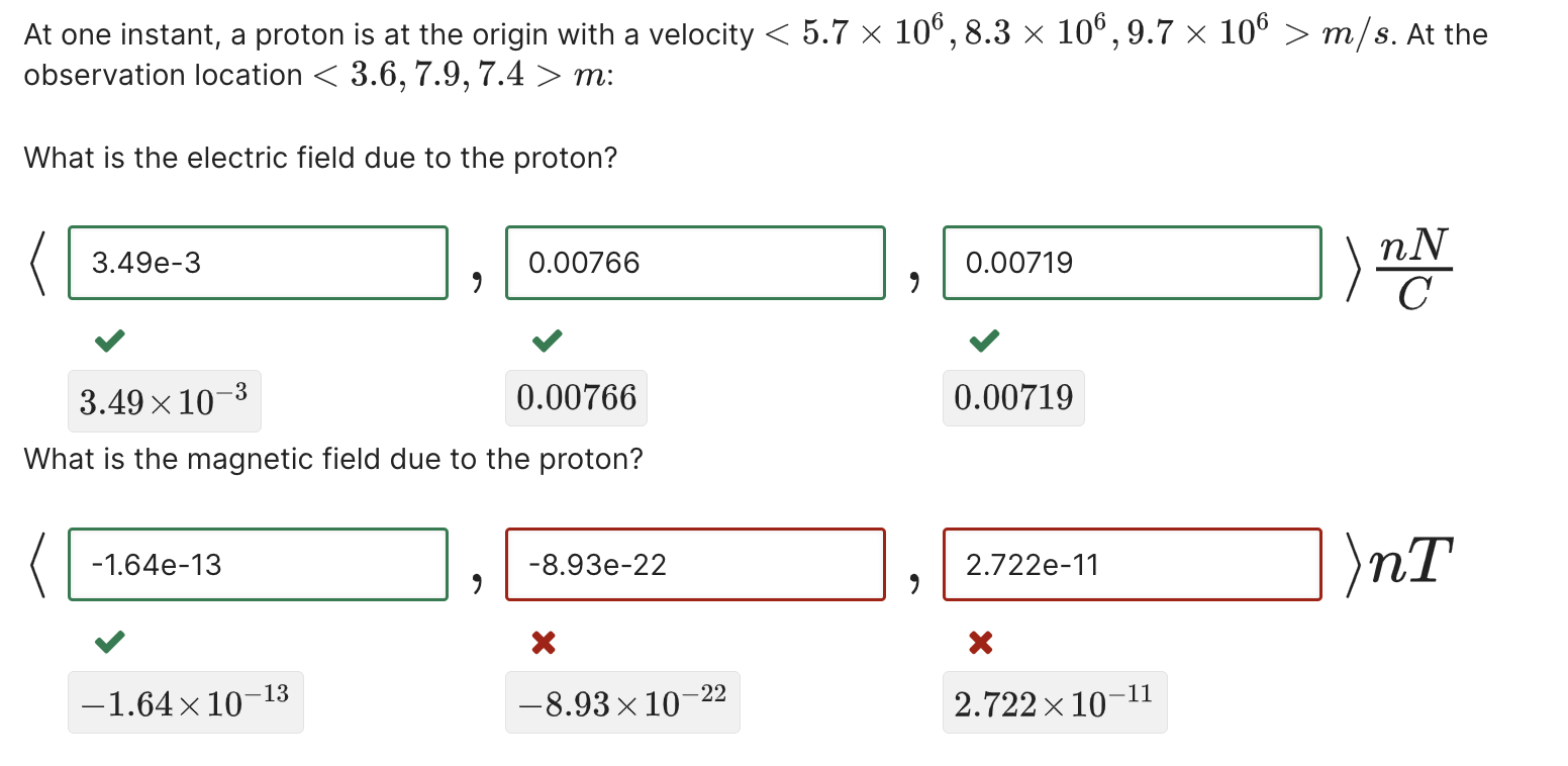 Solved At one instant, a proton is at the origin with a | Chegg.com