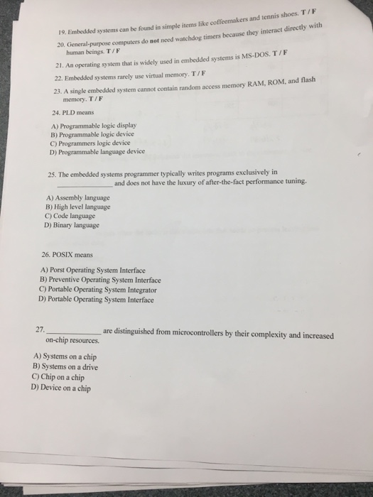 Solved Embedded systems can be found in simple items like | Chegg.com