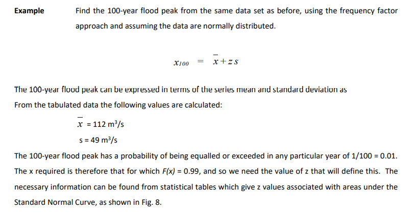 Solved Example Find the 100 -year flood peak from the same | Chegg.com