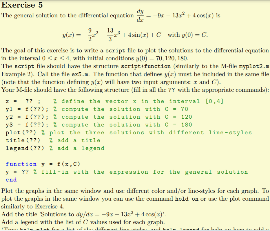 Matlab Assign 1 Follow Directions And Complete Will 