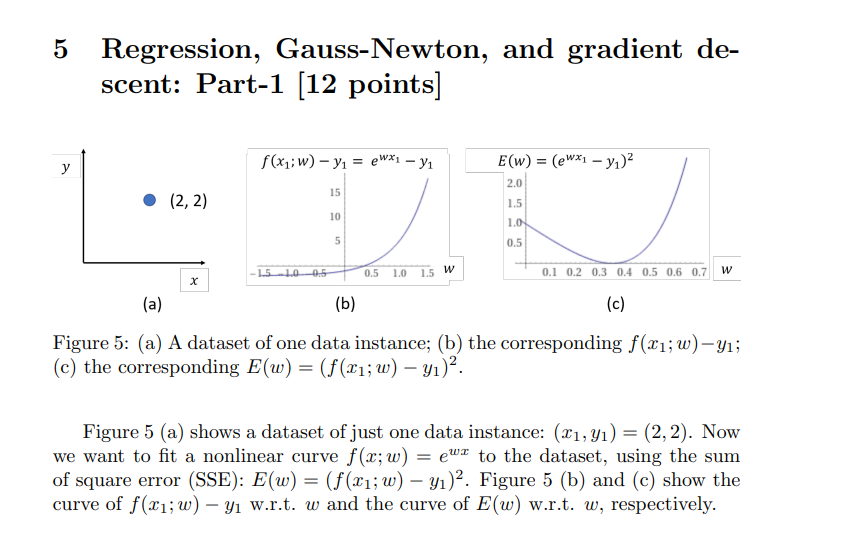 Solved 5 Regression, Gauss-Newton, and gradient de- scent: | Chegg.com