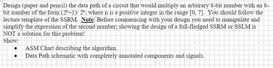 Design (paper and pencil) the data path of a circuit | Chegg.com