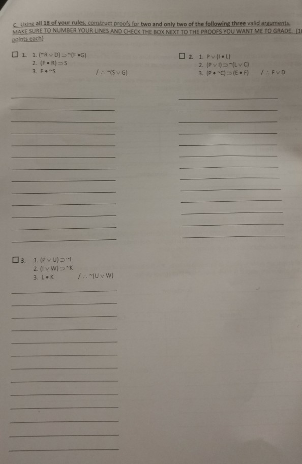 Solved Please Do Number 3 This Is Symbolic Logic Homework 4841