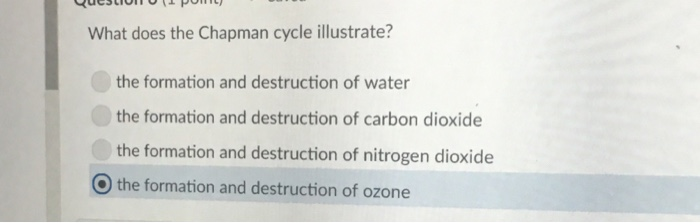 Solved What does the Chapman cycle illustrate? the formation | Chegg.com