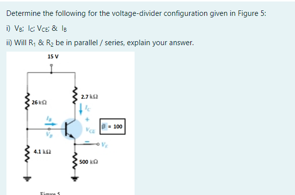 Solved Determine the following for the voltage-divider | Chegg.com