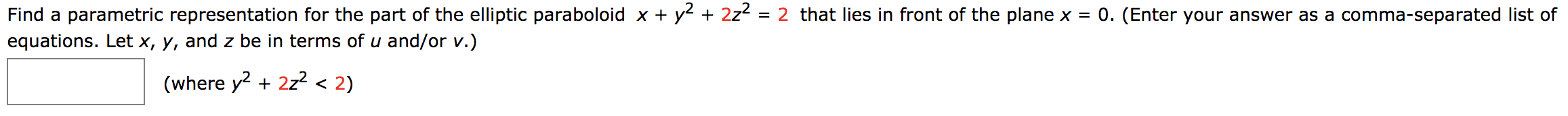 Solved Find a parametric representation for the part of the | Chegg.com