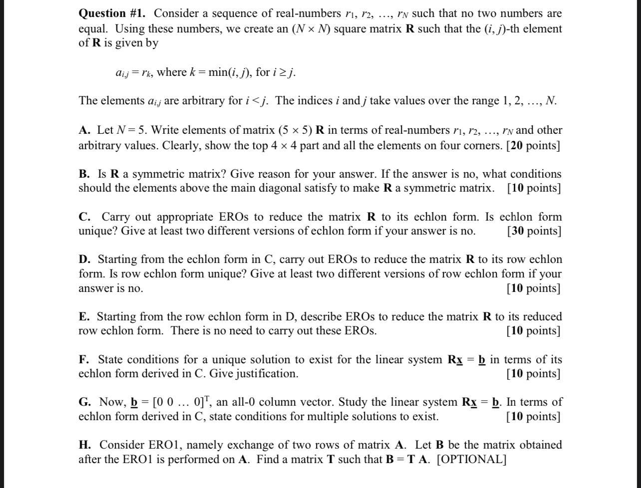Solved Question #1. Consider a sequence of real-numbers | Chegg.com